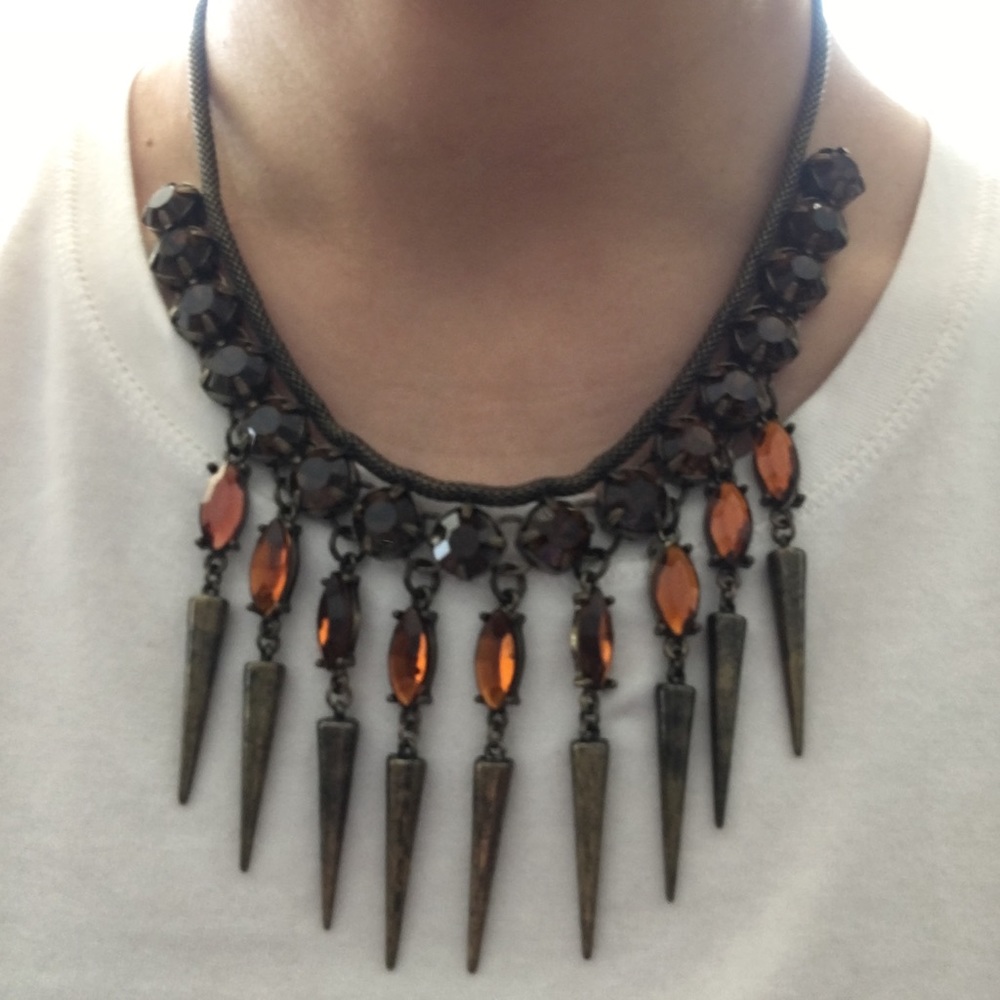 Spiked Steampunk Style Necklace - Gem